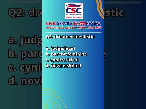 Civil Service Exam 2025 Review (Prof)- Analytical Ability: Word Analogy