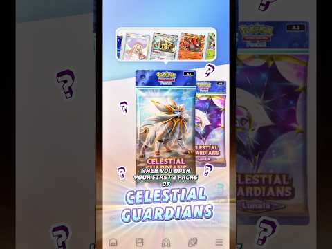 When you open your first 2 packs of #CelestialGuardians #Solgaleo #Lunala in #PokemonTCGPocket