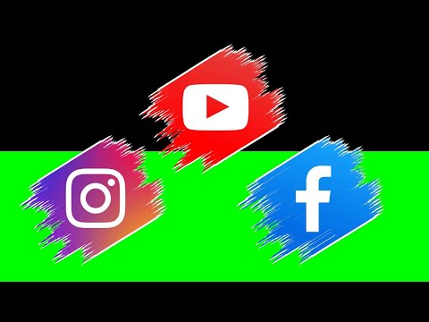 Social media logo animation green screen, transparent background | YouTube, Instagram, Facebook