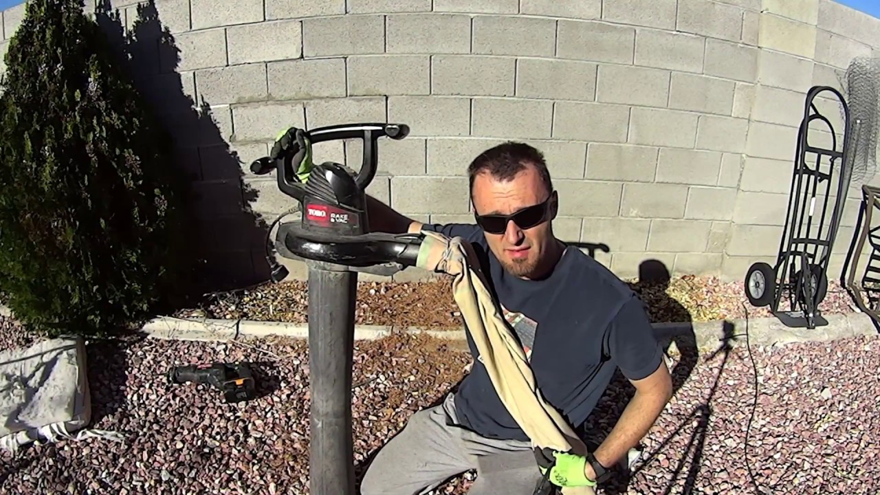 Biggest VACUUM cleaner EVER - How to clean in between rocks!? Toro Rake and Vac Leaf Blower Vacuum