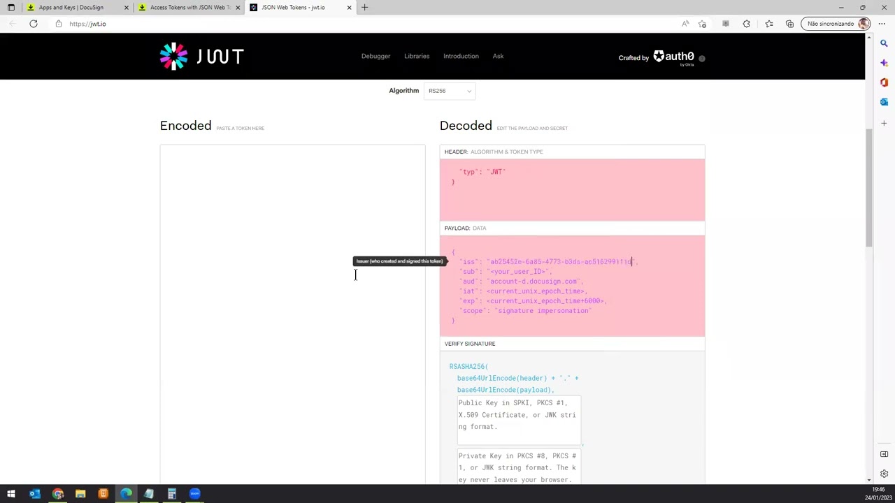 DocuSign JWT Postman