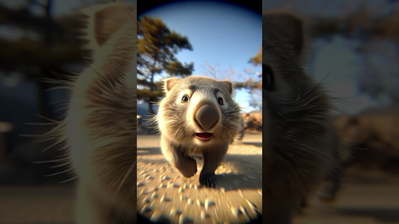 cute wombat running