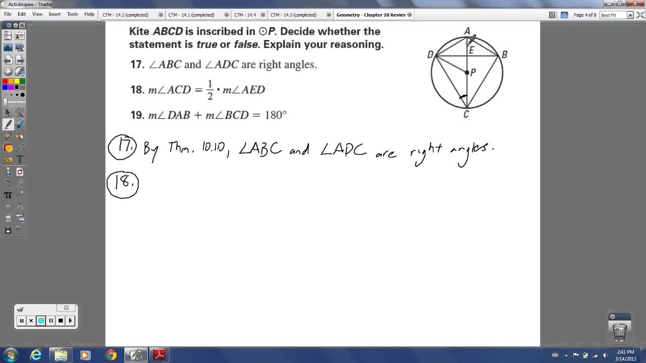 Geometry - Chapter 10 Review (Circles)