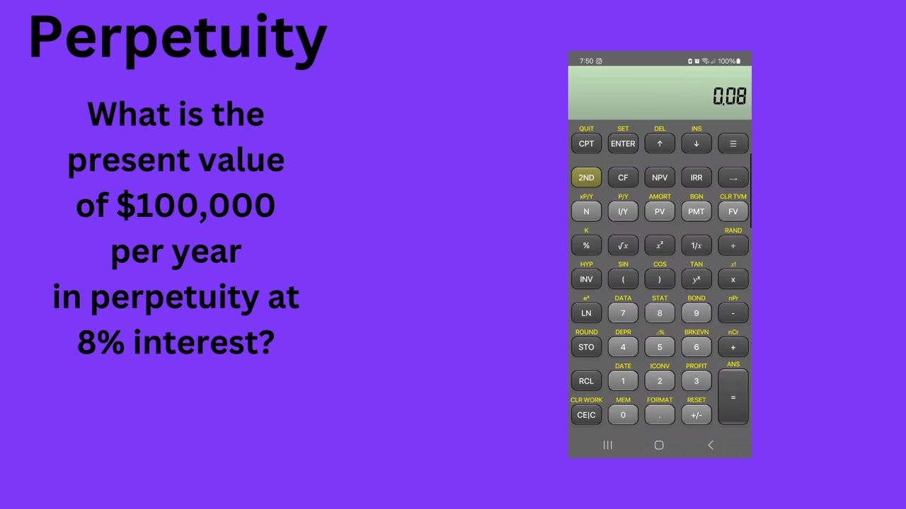 Perpetuities using TI BAII Plus Financial Calculator