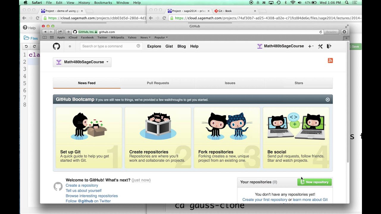 2014 04 30 - Sage Math 480b course: Git and Github from the SageMathCloud