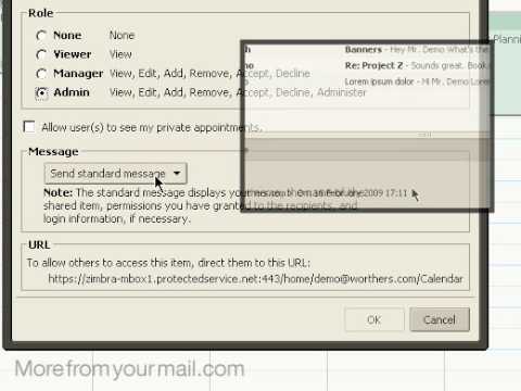 8 of 8: Zimbra - Sharing