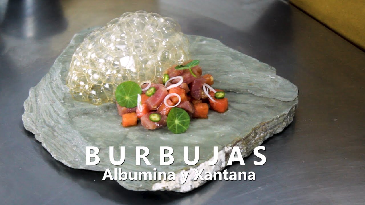 ¿COMO HACER BURBUJAS COMESTIBLES? - BURNBUJAS DE PONZU CON ALBUMINA Y XANTANA