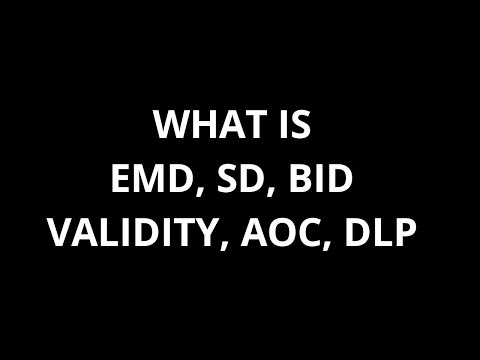 What is Tender Notice, EMD, SD, AOC, DLP - Etendering Training