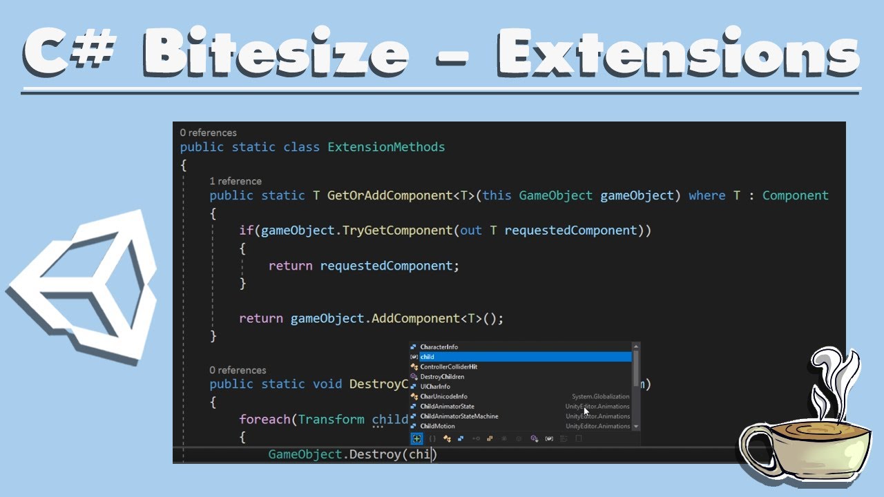 Unity C# Bitesize - Extension Methods - (Intermediate)