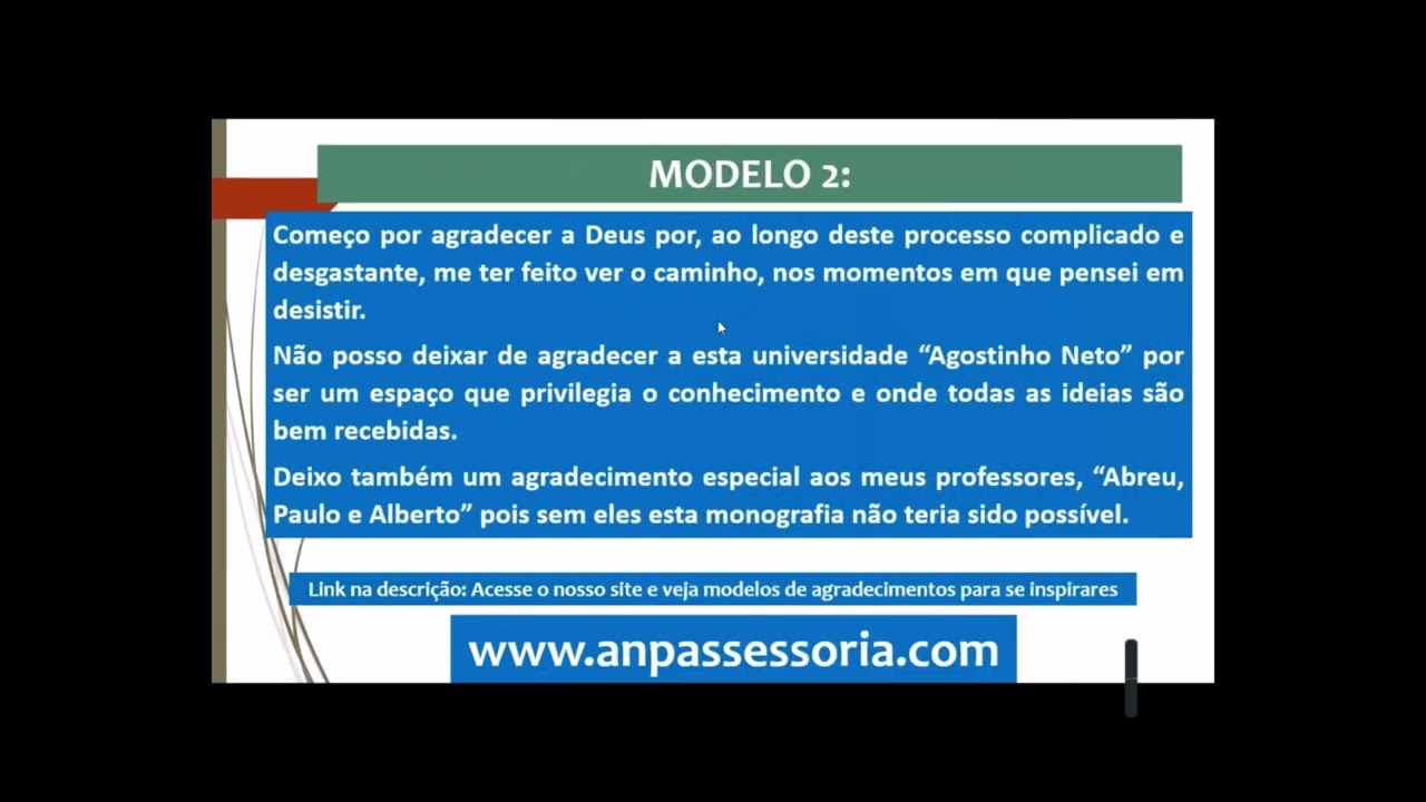 OS AGRADECIMENTOS EM MONOGRAFIAS E DISSERTAÇÕES- COMO FAZER ?