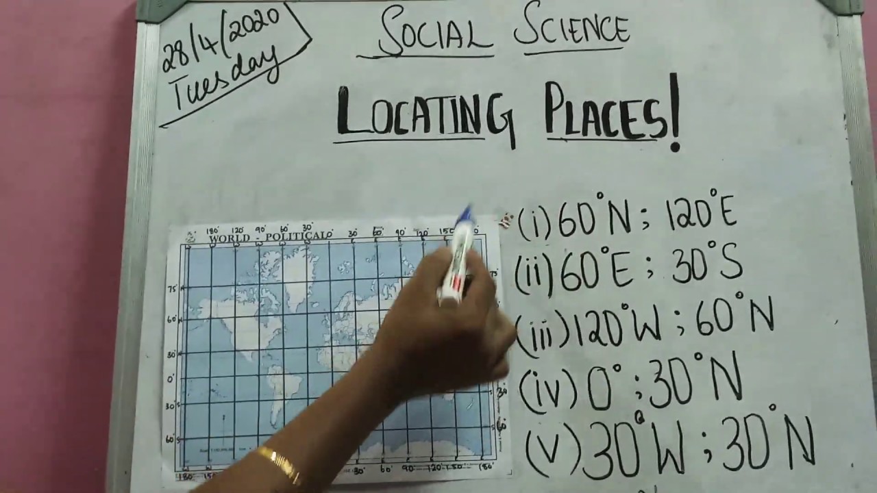 Locating places using latitudes and longitudes