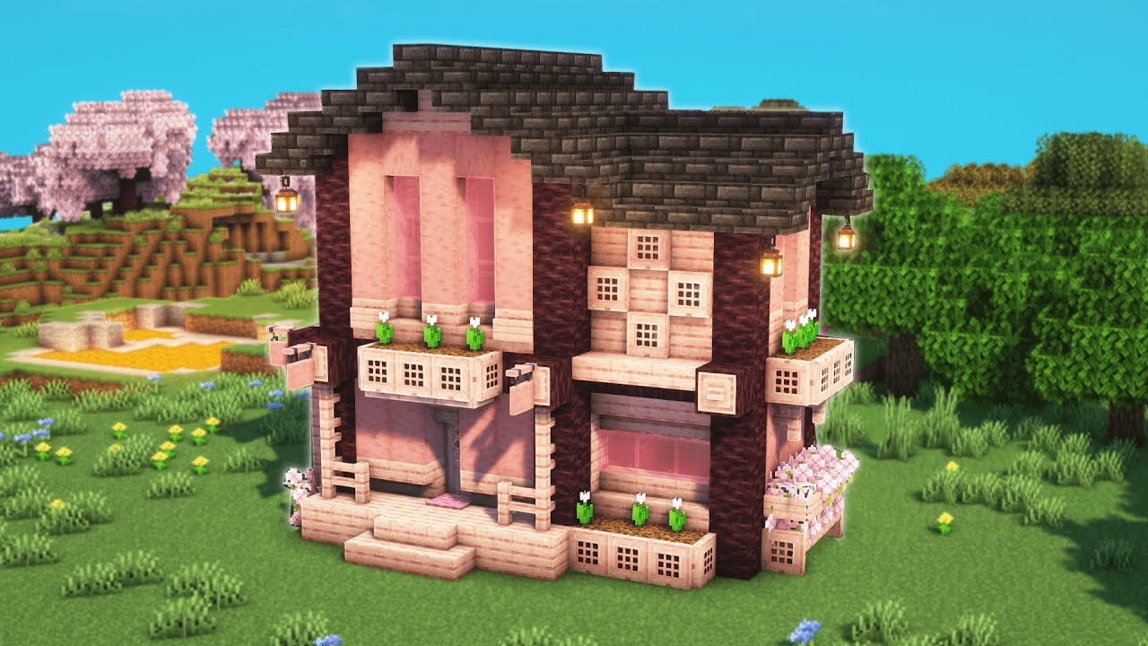 Minecraft Ultimate Cherry House Tutorial⚒️ - Minecraft Builders