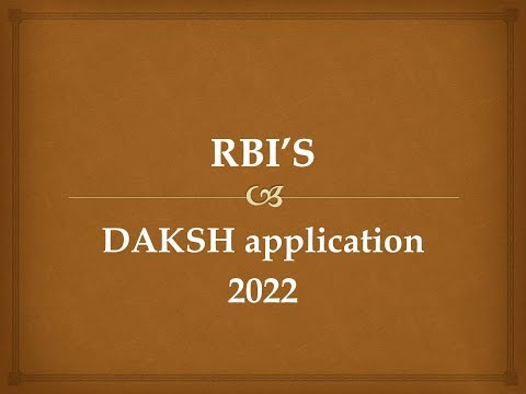 RBI Launches "Daksh" Application(regular current affairs session)Economic current affairs
