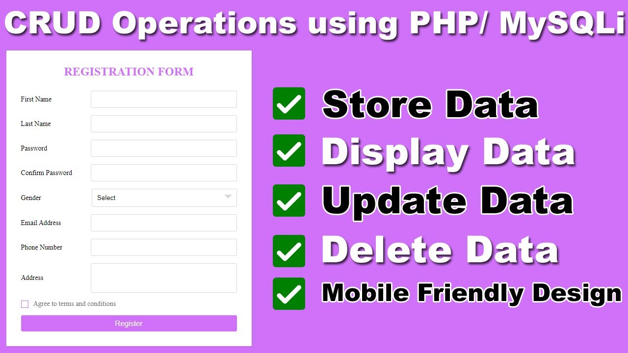 PHP CRUD Operations Tutorial Using MySQLi in Hindi | Select Insert Update Delete | PHP Tutorial