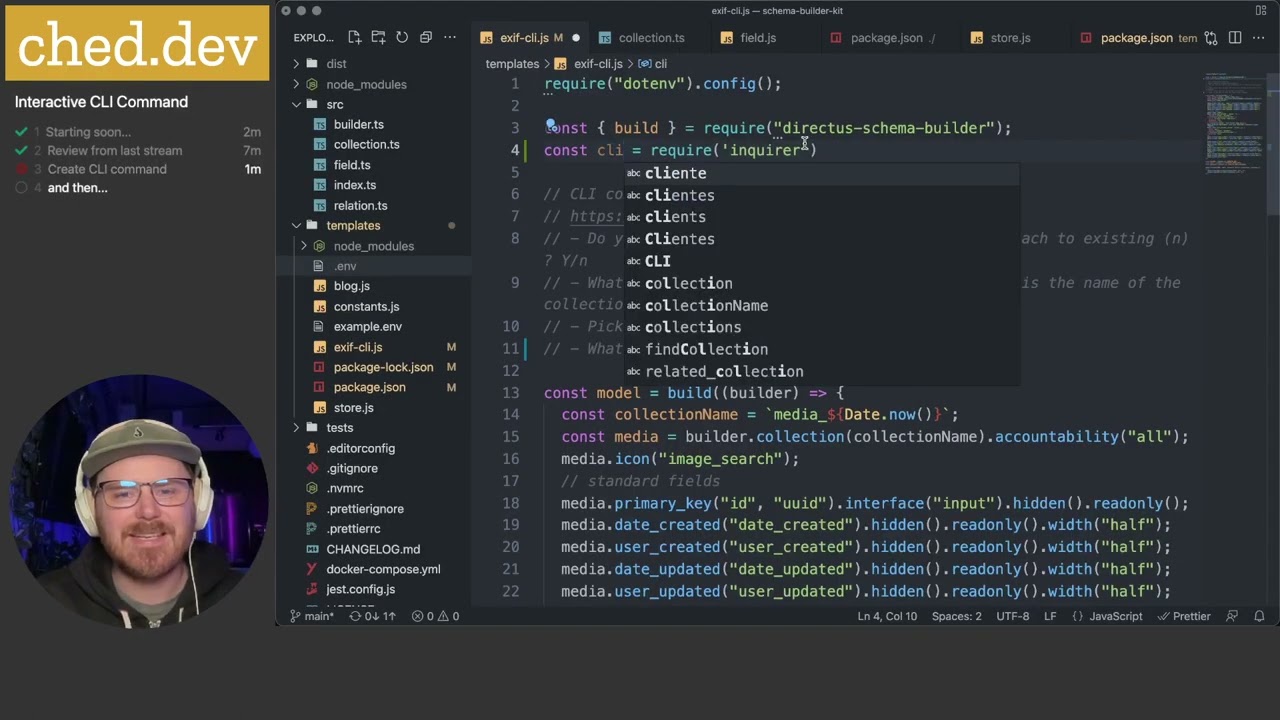 Ep6: Interactive CLI command with Inquirer.js + schema-builder-kit for Directus Extension | node.js