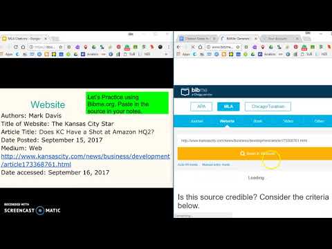 Bibliography MLA Citations (Video #1)