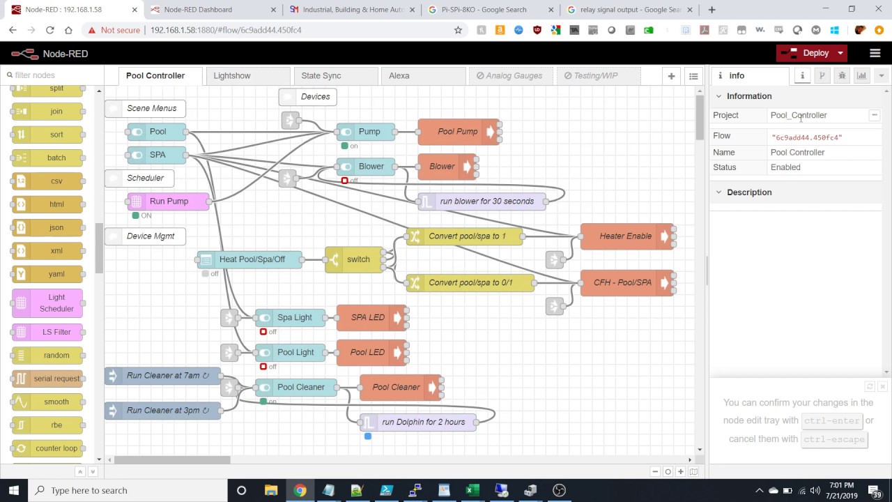 DIY Pool Controller - Node-RED walkthrough