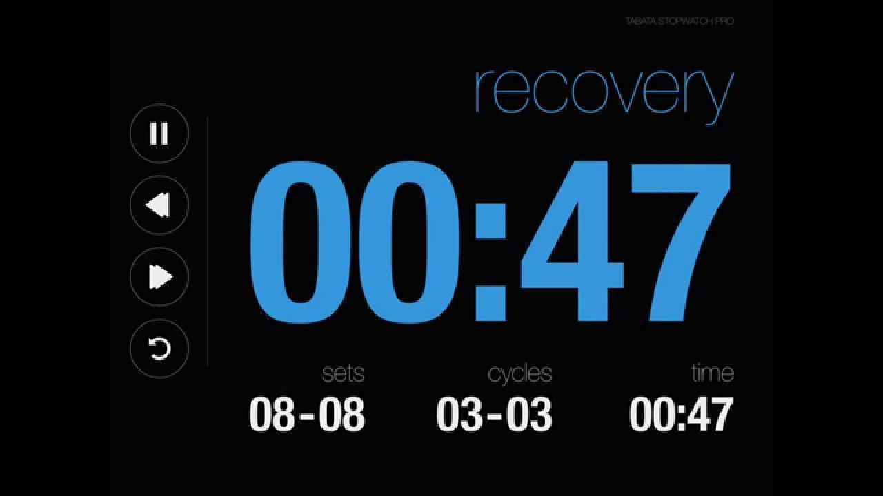 Online Tabata Timer 18 Minutes (Black Theme)