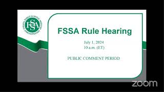 FSSA: Rulemaking Notices & Updates