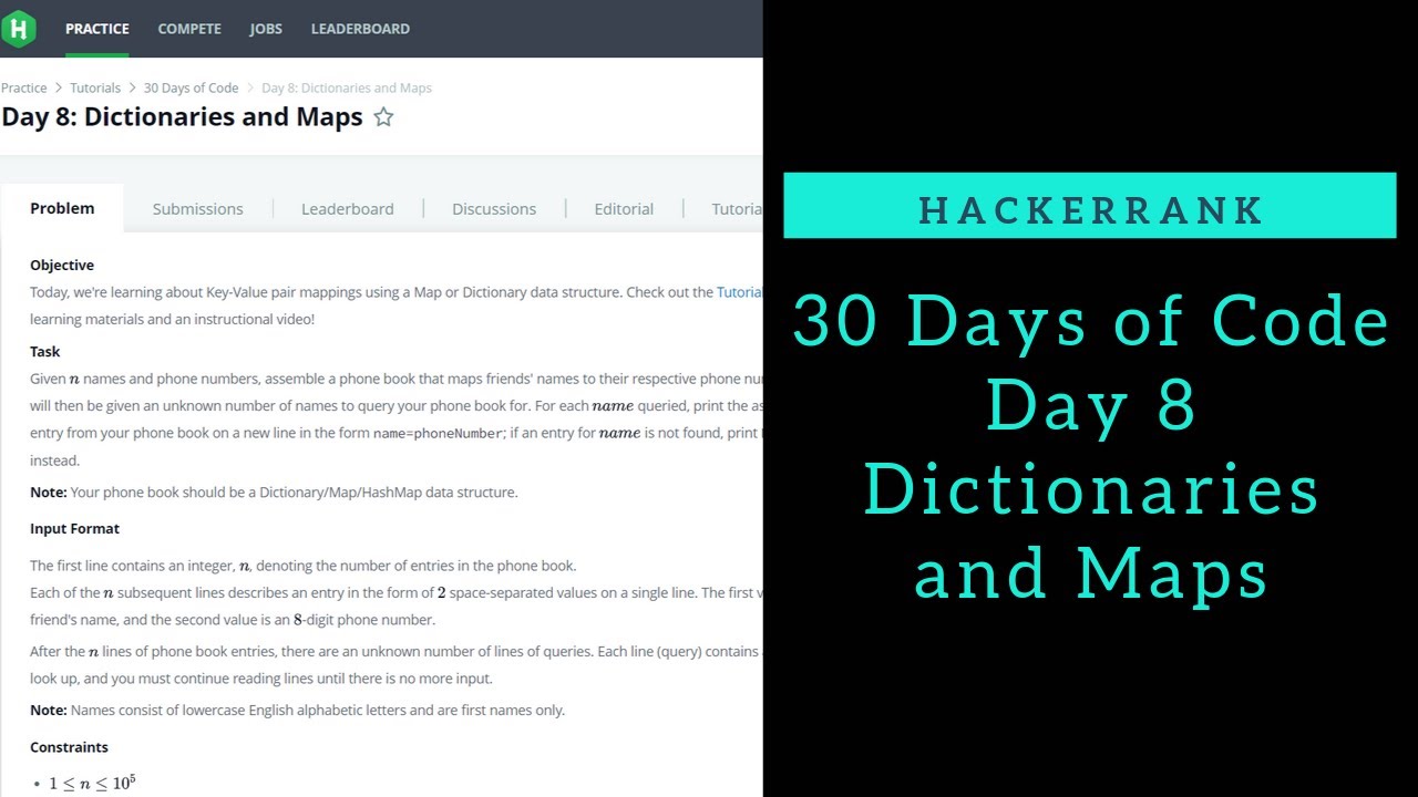 Dictionaries and Maps || HackerRank || Day 08 || Python