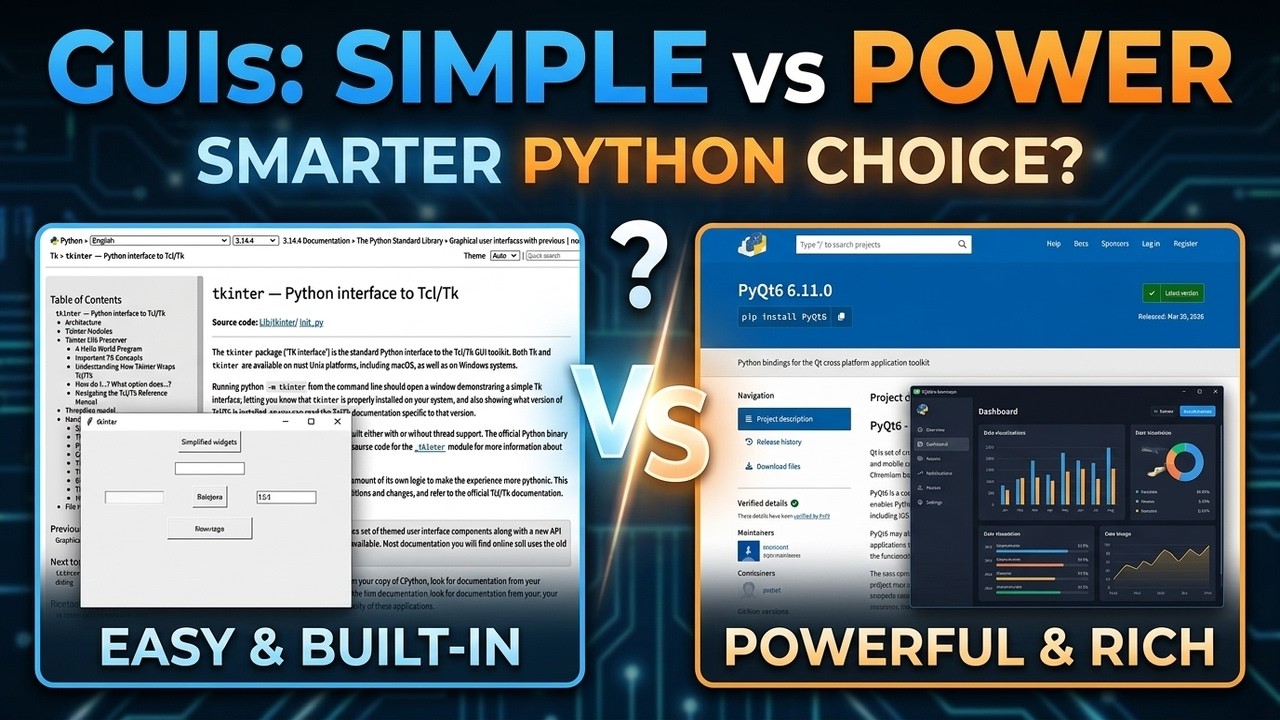 Tkinter vs PyQt6 - The Smarter GUI Choice for Python