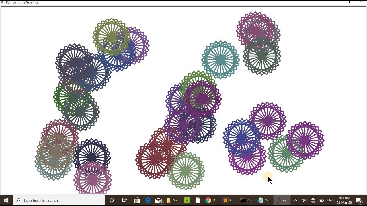 Python Turtle Graphics - Random Color and Position Selection