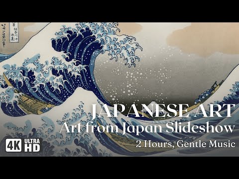 4K Japanese Art Screensaver | Ancient and Modern Art from Japan Slideshow | 2 Hours, Soft Music