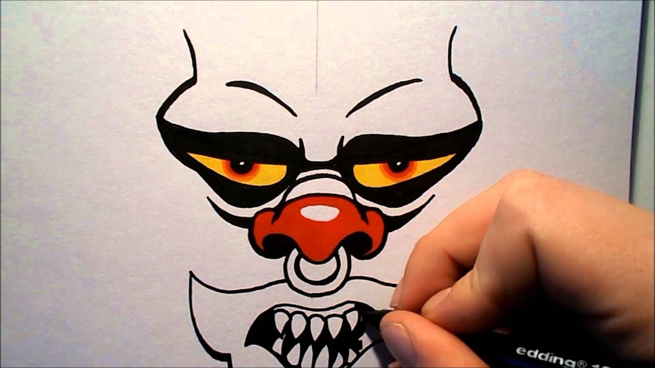 How To Draw an Evil Clown V