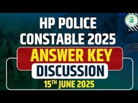 HP Police Constable Answer Key 2025 🔥 | 15 June Question Paper With Solution|