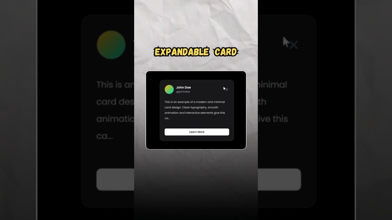 Expandable card using #reactjs #tailwindcss #framermotion #programming #coding