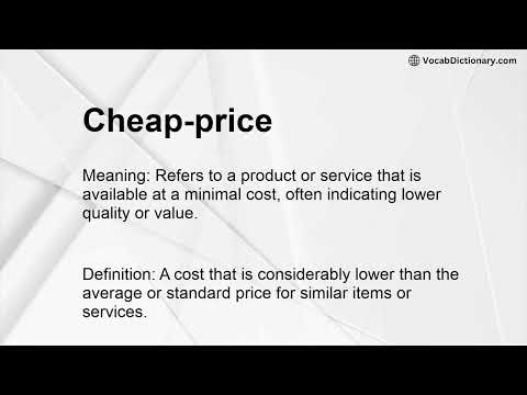 Cheap-price Meaning
