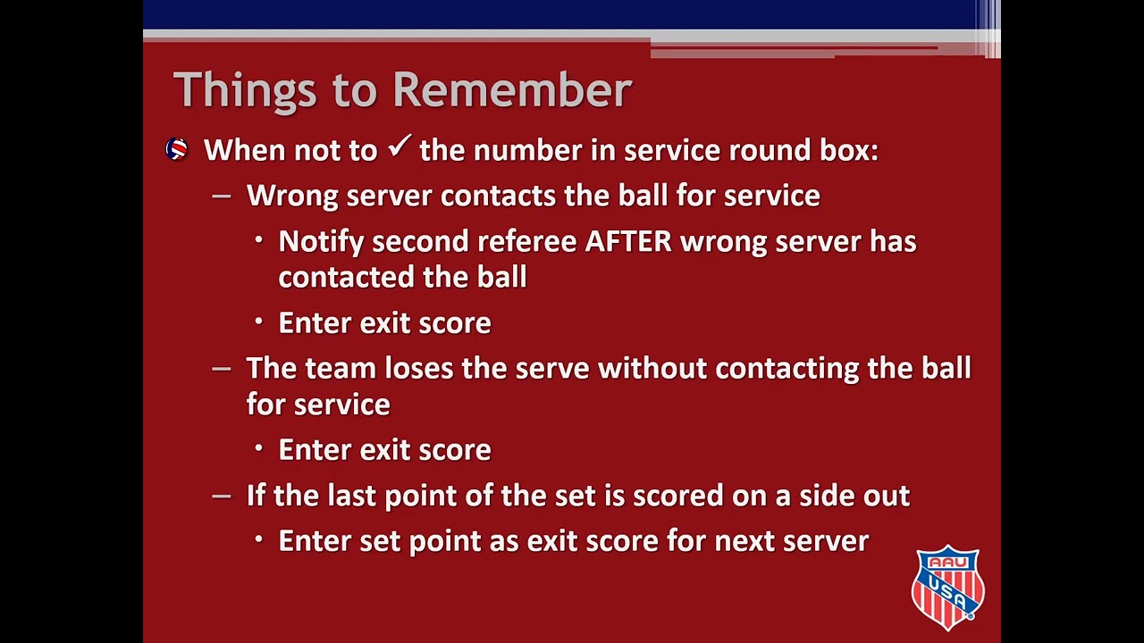 USAV AAU Volleyball Scoring Clinic