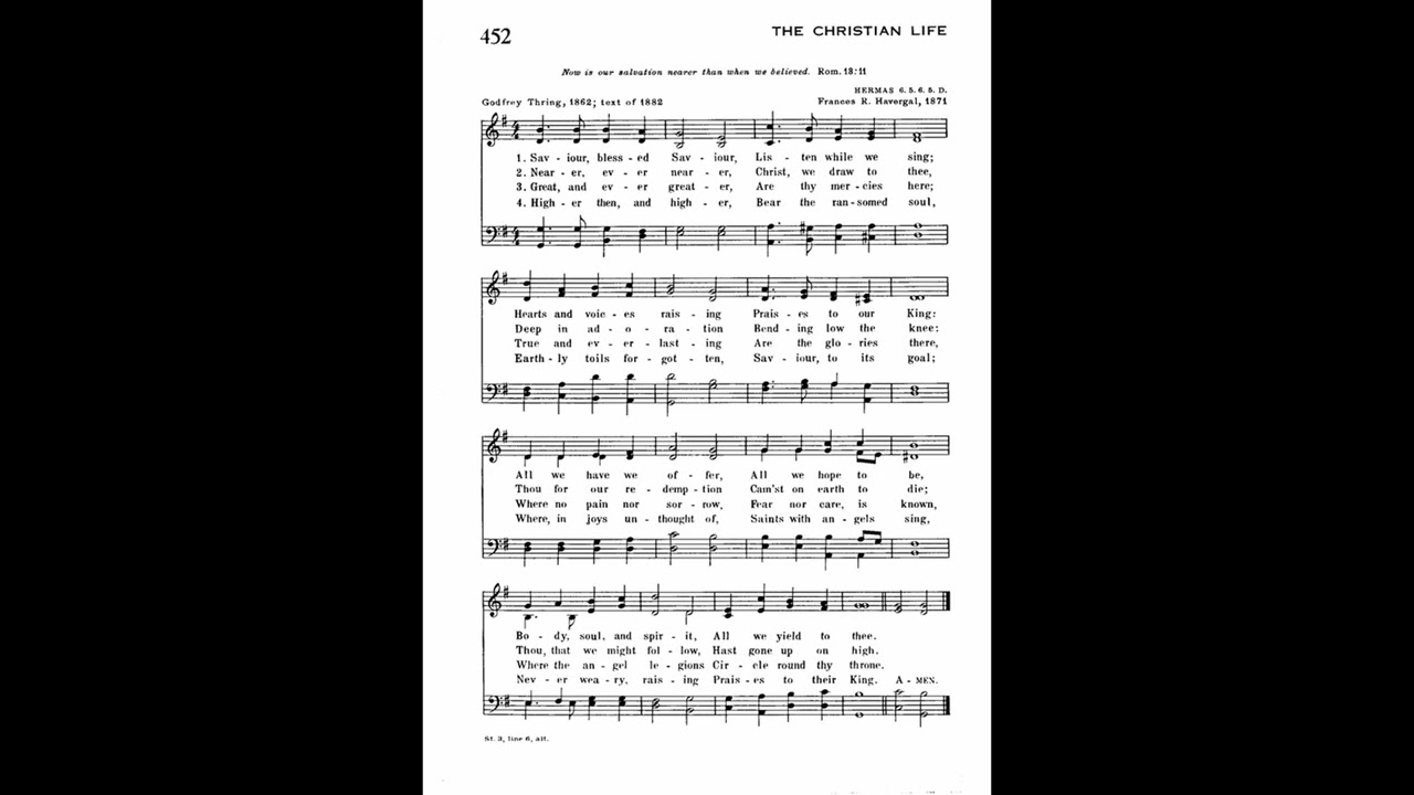 Savior, Blessed Savior, Listen While We Sing (Herman) 6.5.6.5.D.