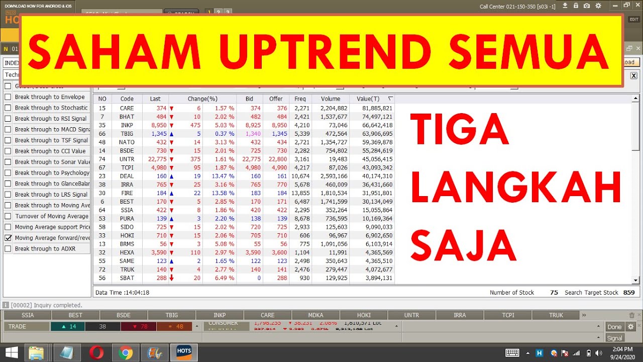 Cara Screening Saham Uptrend