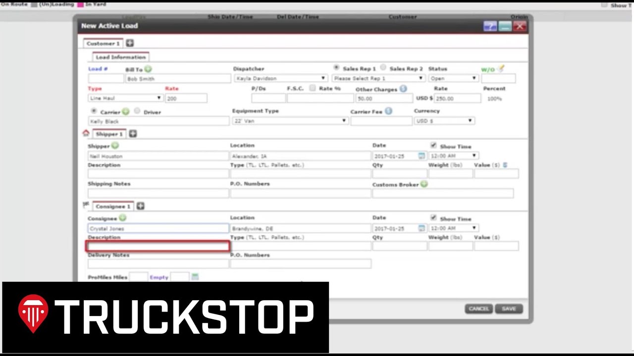 Carrier Consignee: ITS Dispatch Software | Truckstop