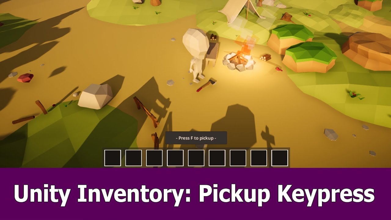 Unity Inventory Tutorial : Pickup on Keypress & Trigger
