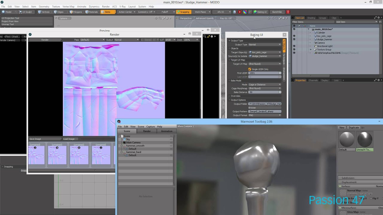 Modo Smoothing Groups Baking Normals