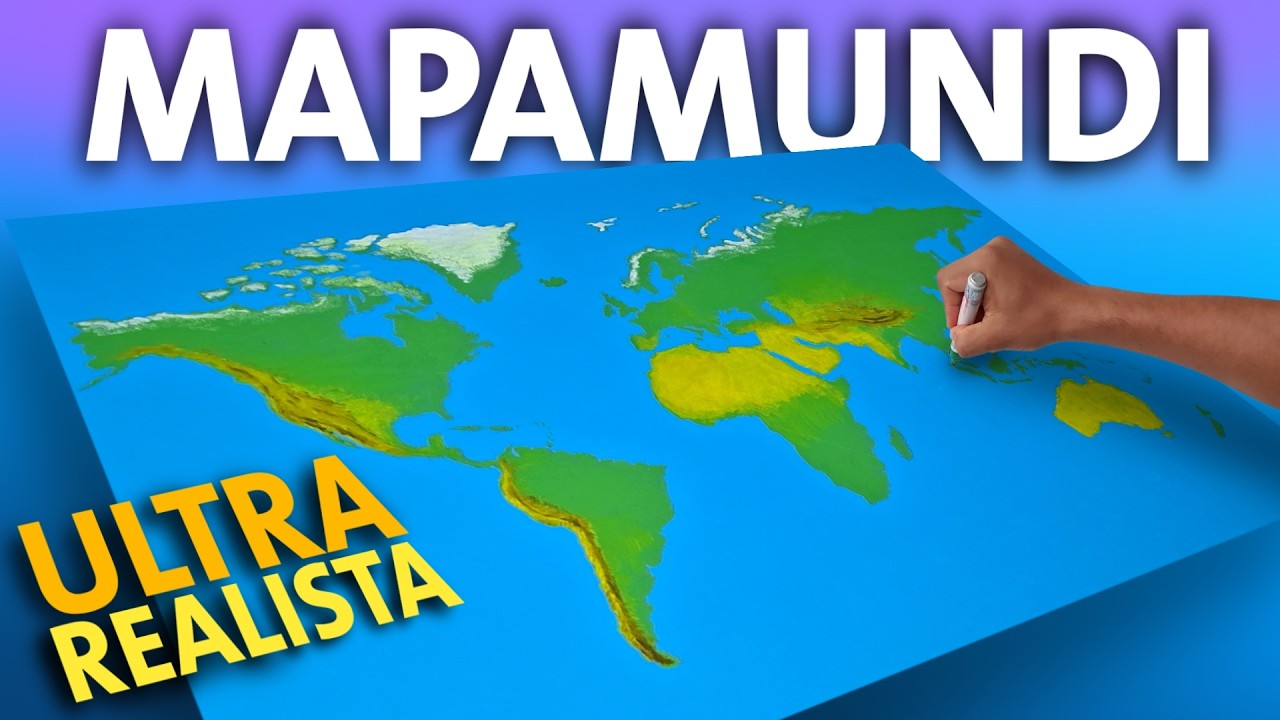 How to Paint a Giant World Map 🌏 Easily and Realistically 🖌️ Art and Geography