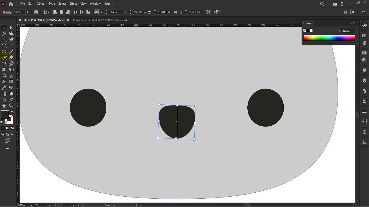 How to draw flat bunny in Illustrator