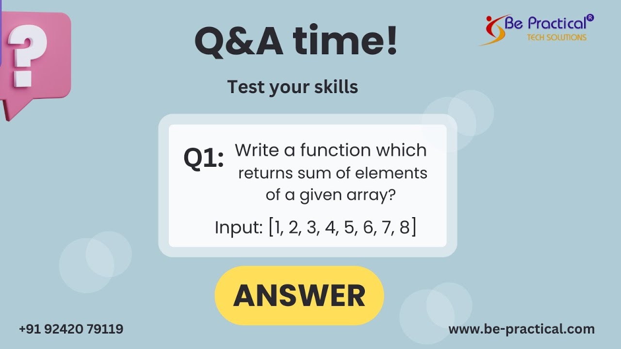 Java Function for Summing Array Elements! | Array Summation Made Easy! | Be Practical