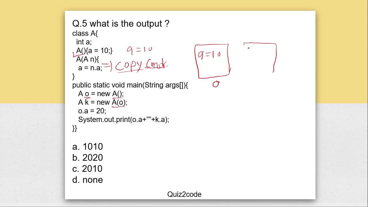Java: Constructors with MCQs