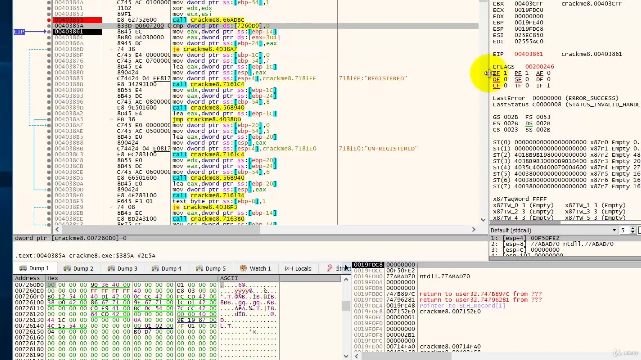 24.2 Setting Hardware BPs and doing memory patching