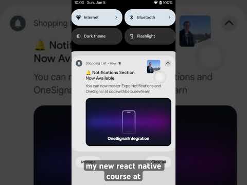 📢 You can now master OneSignal & Expo Notifications at codewithbeto.dev/learn #reactnative #dev 👇