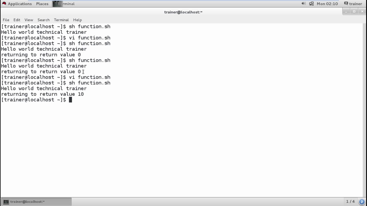 Linux  - Shell function