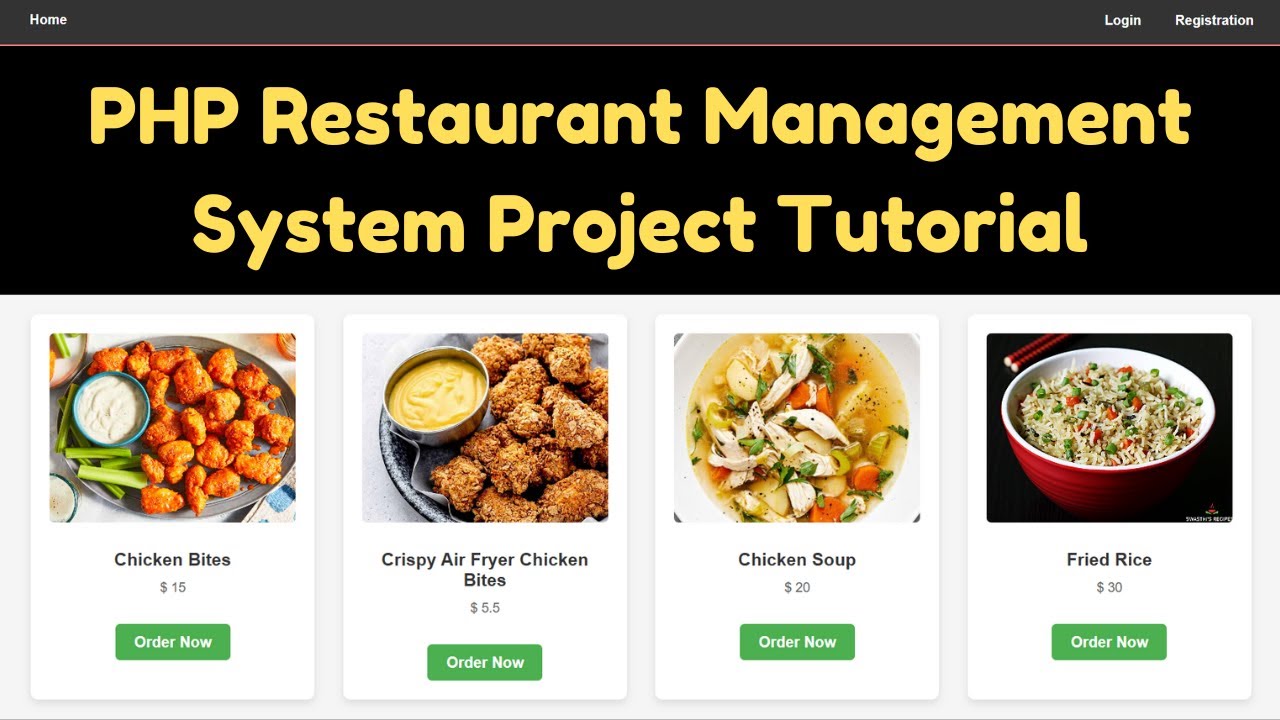PHP Restaurant Management System Project Tutorial for Beginners