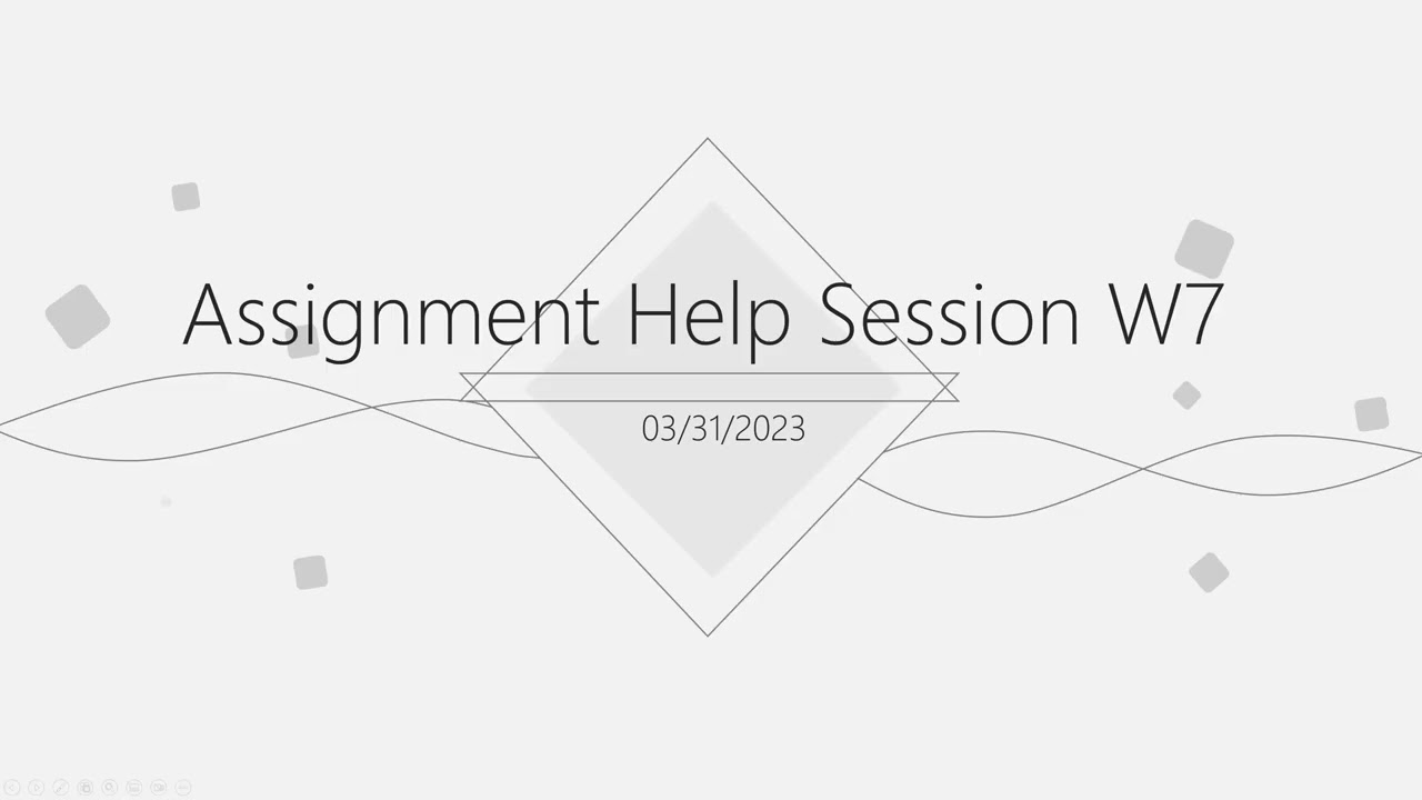 3. Assignment help session : W7 Friday [Python basics]