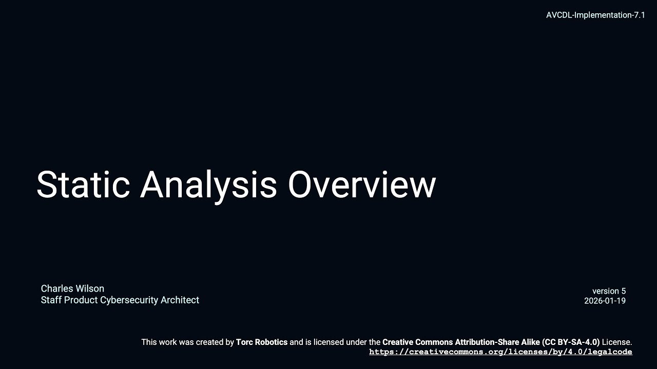 AVCDL static analysis overview