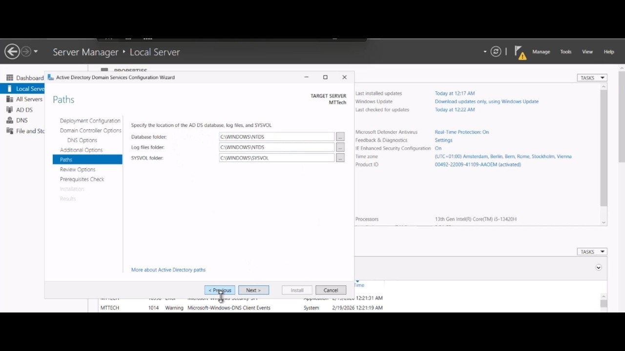 NTDS & SYSVOL Explained | Active Directory Core Components in Windows Server 2025