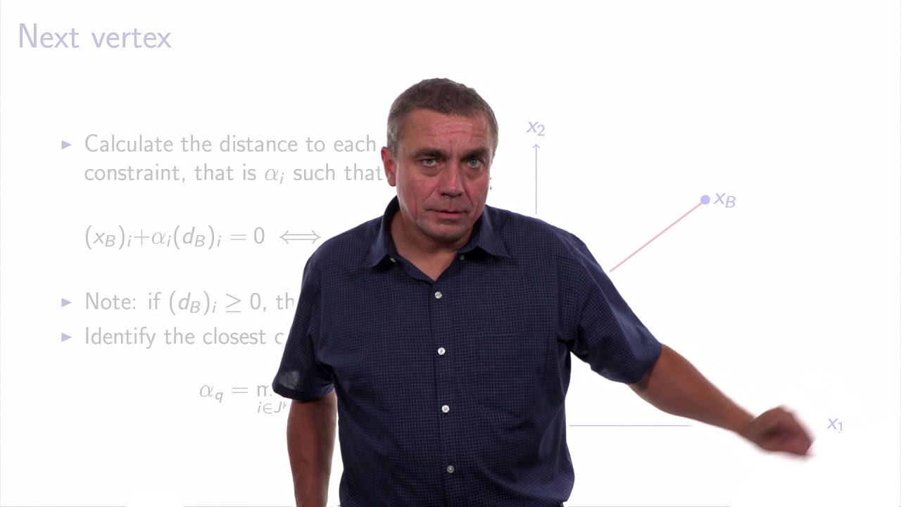 Simplex algorithm: from vertex to vertex