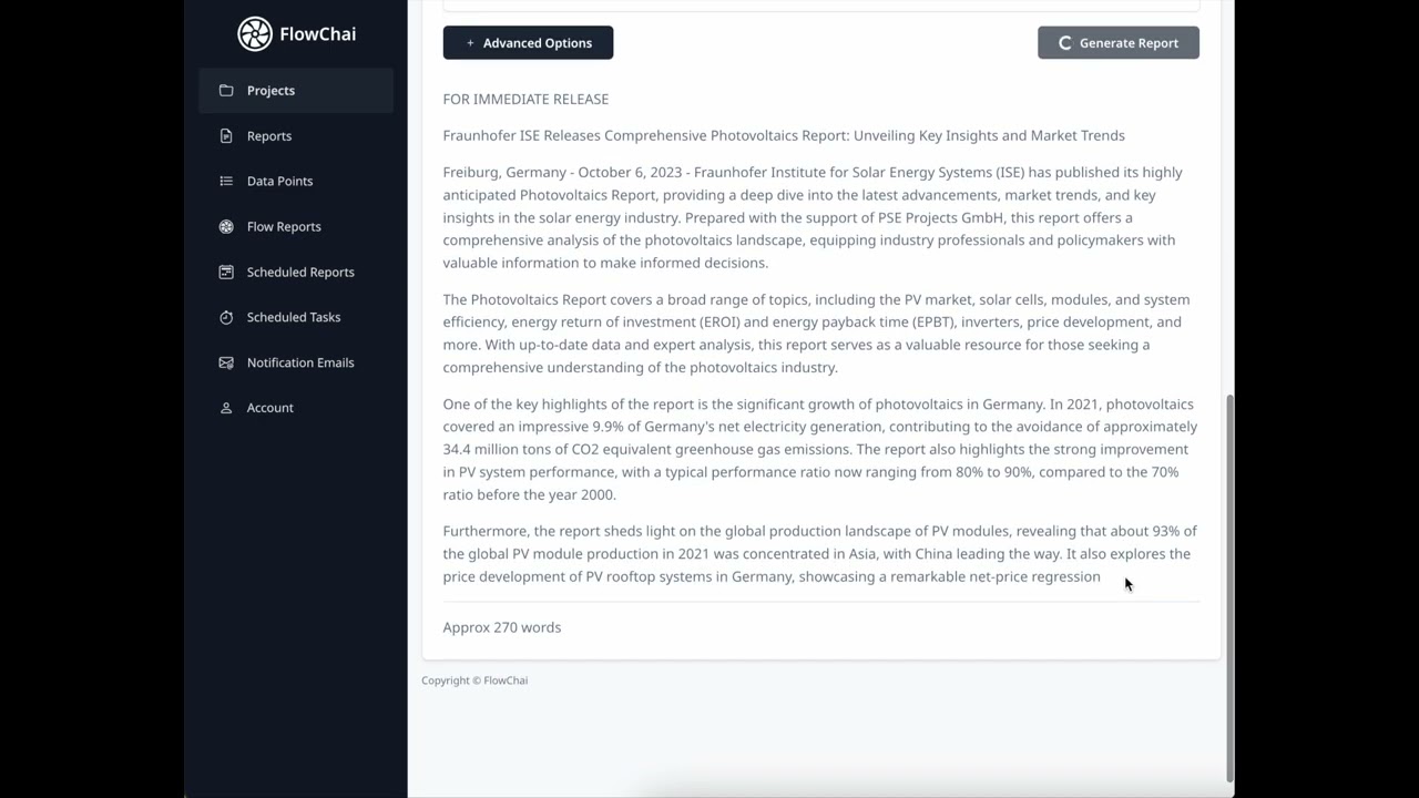 Using FlowChai to Transform a PDF into a Press Release